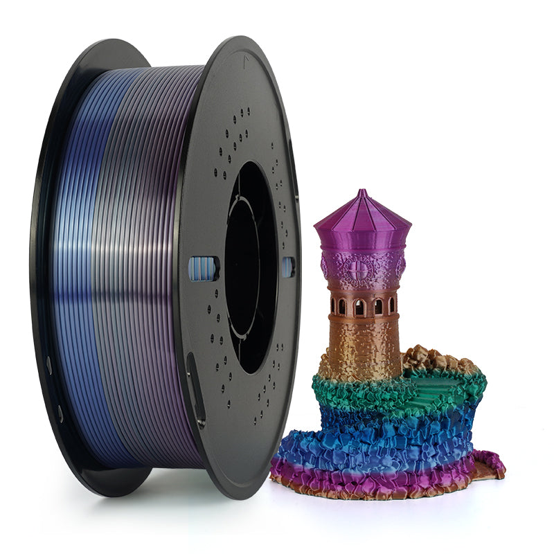 Silk Rainbow filament, silk Rainbow PLA filament