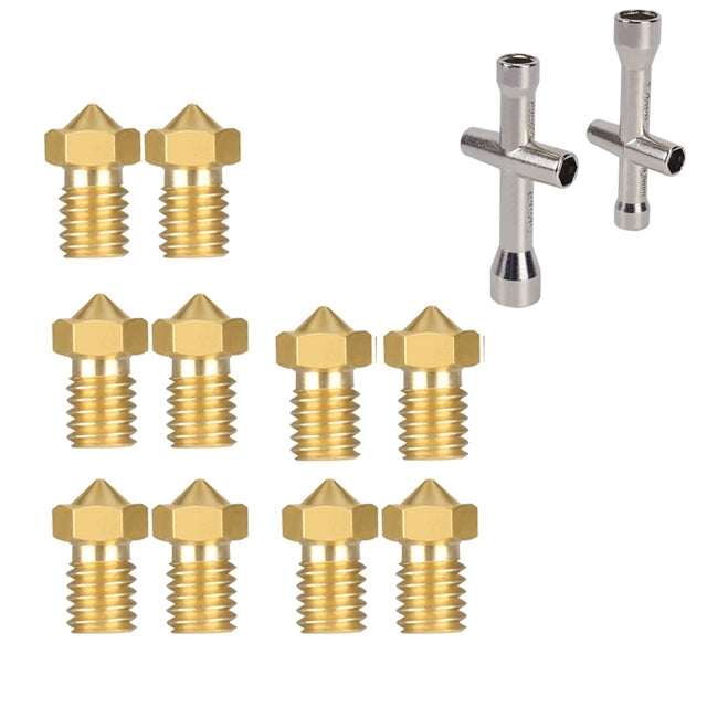 10pcs E3D V6 Brass, Stainless Steel Nozzle - Kingroon