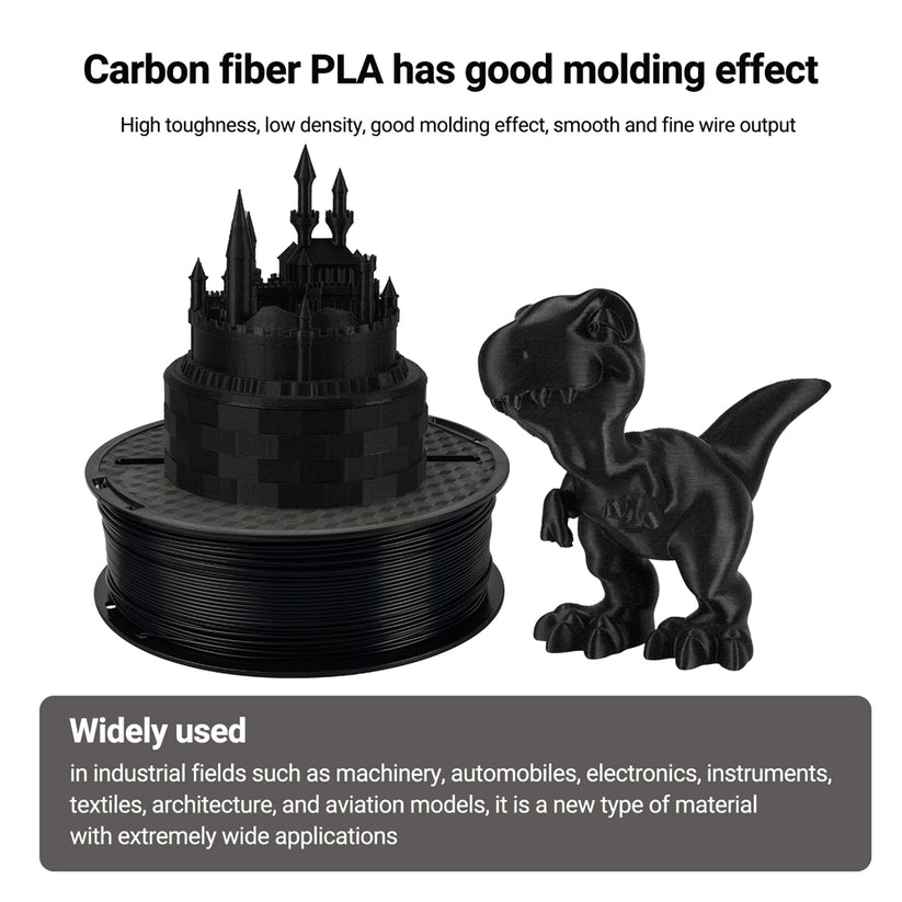 Carbon Fiber PLA, Black Filament - Kingroon