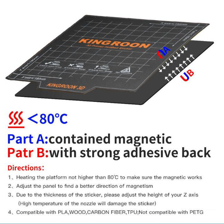 2PCS Kingroon Magnetic Removable Build Surface